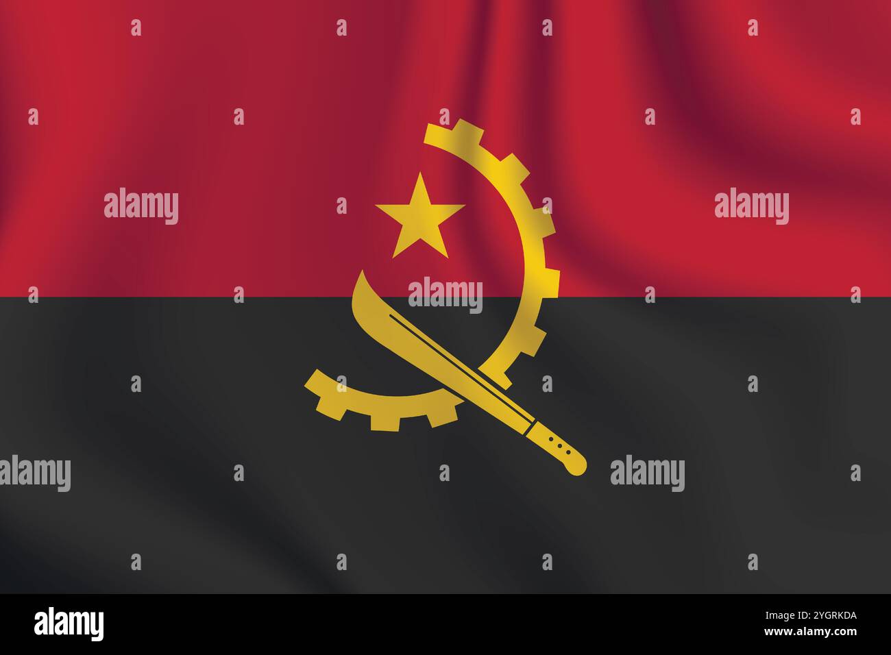 Flag of Angola. Angolan national symbol in official colors. Template ...