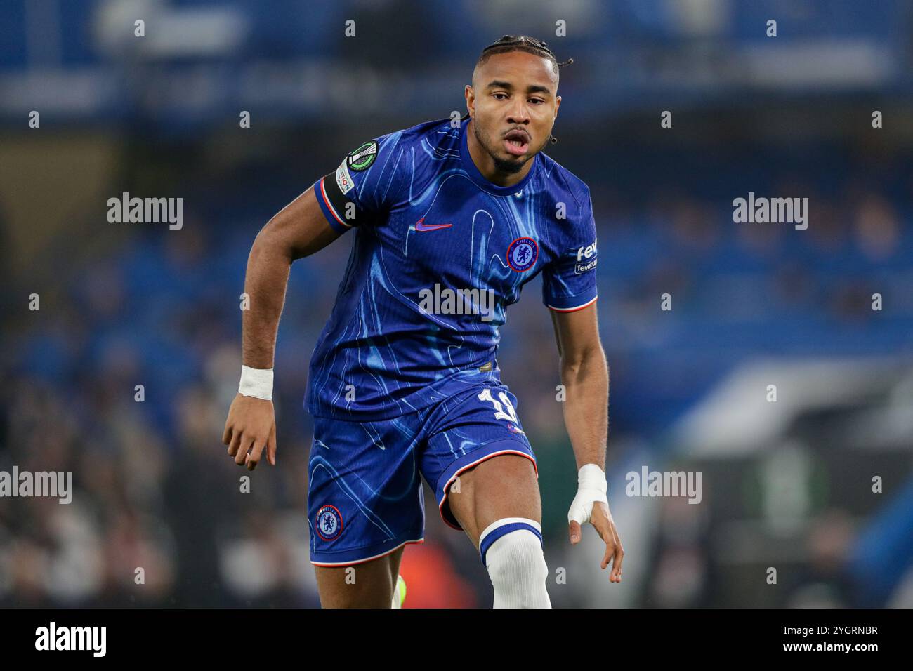 Christopher Nkunku of Chelsea seen in action during the UEFA Conference ...