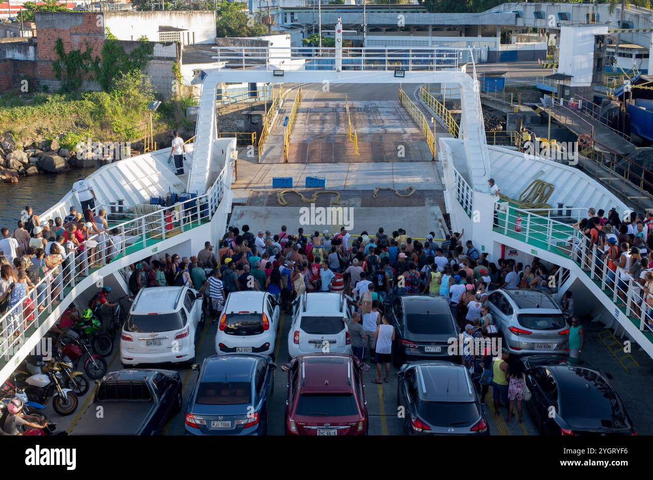 Salvador, Bahia, Brazil - November 30, 2019: Ferry Boat with hundreds ...