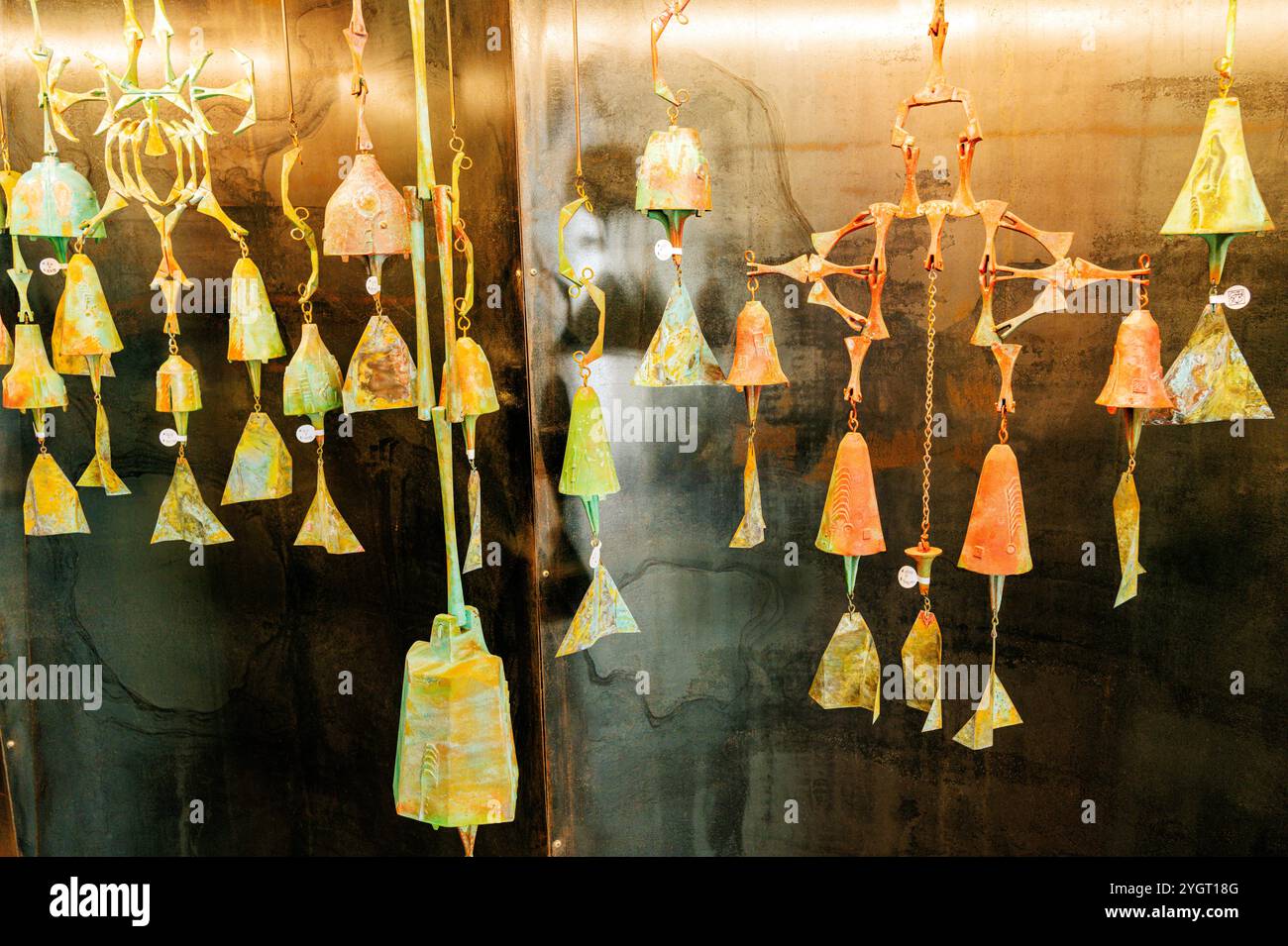 Bronze bells; Cosanti; gallery and studio of now deceased Italian ...