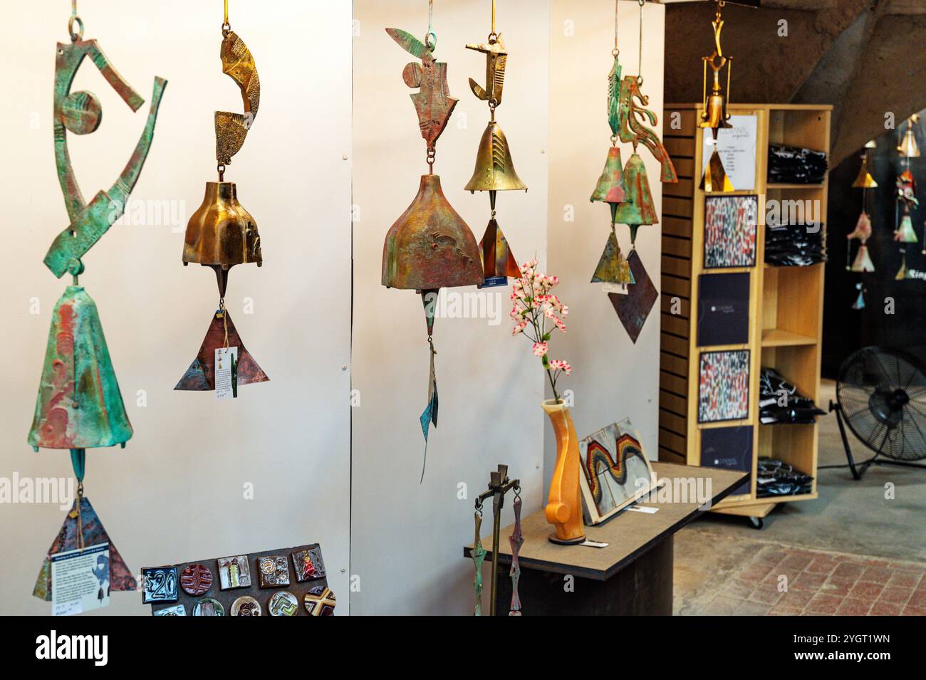 Bronze bells; Cosanti; gallery and studio of now deceased Italian ...