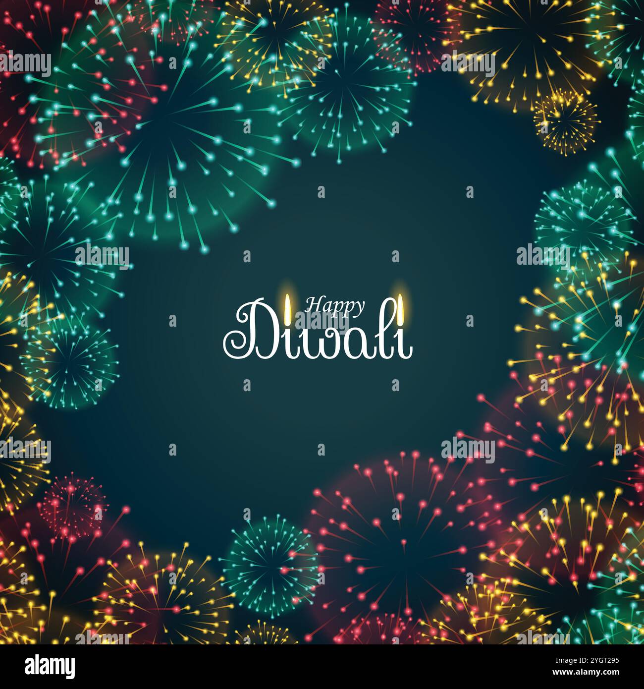 beautiful fireworks background for diwali festival Stock Vector Image ...