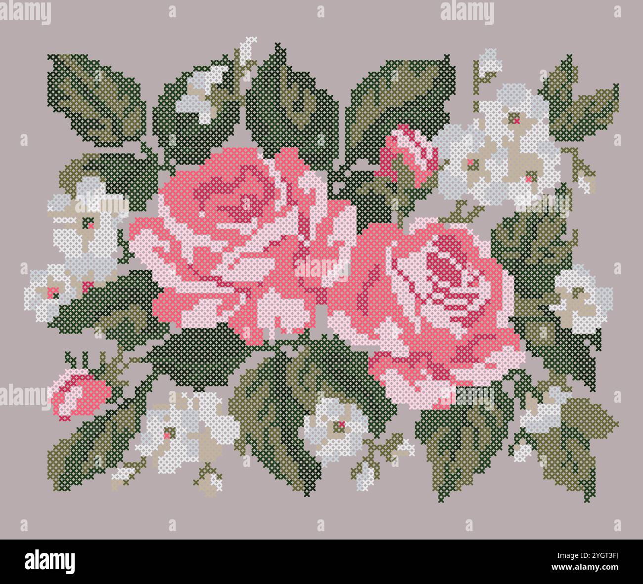 Stitch of flowers Stock Vector Images - Alamy