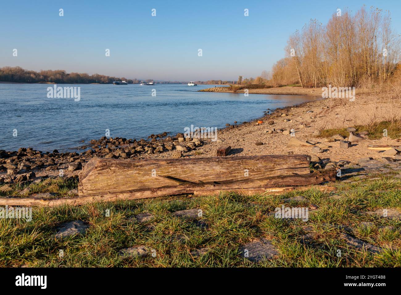 at the rhine river in wesel Stock Photo - Alamy