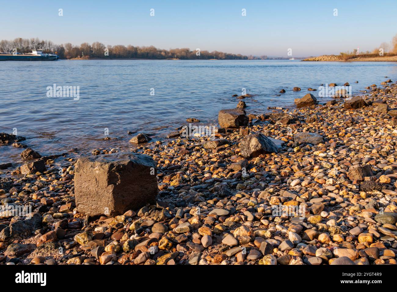 at the rhine river in wesel Stock Photo - Alamy
