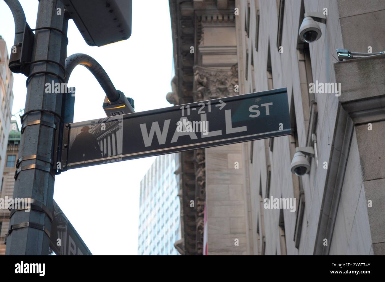 A Wall Street road sign is seen in the Financial District in Manhattan ...