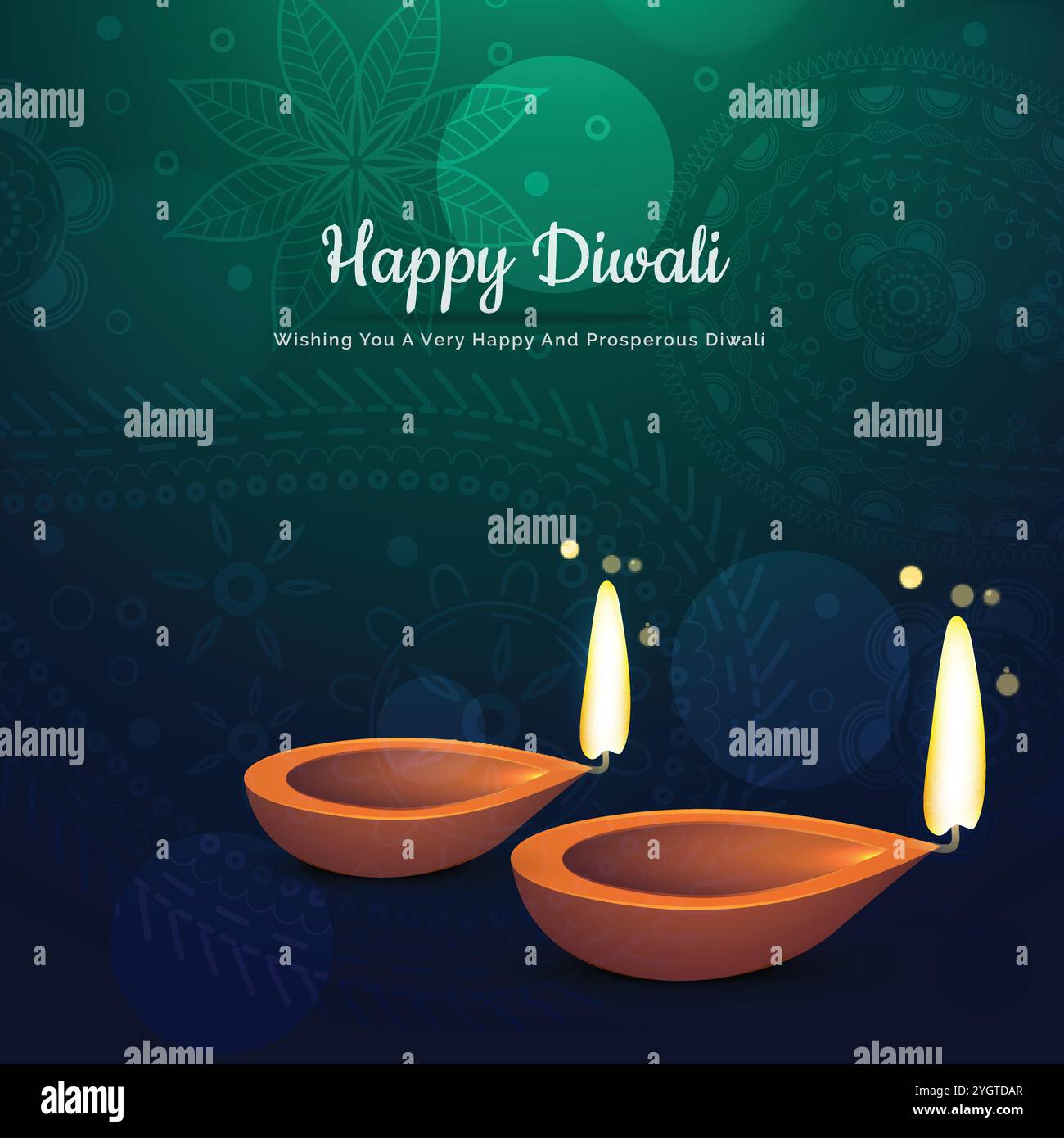 beautiful diwali festival diya background with two diya Stock Vector ...