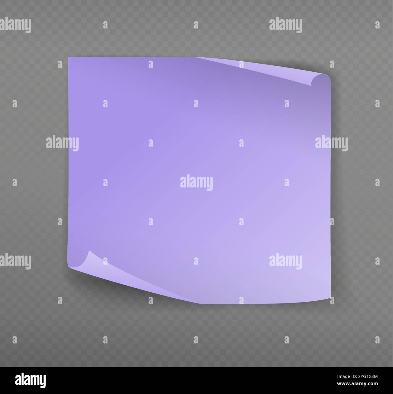 Realistic note sticky. Violet notepad and to do list, memo. Time ...