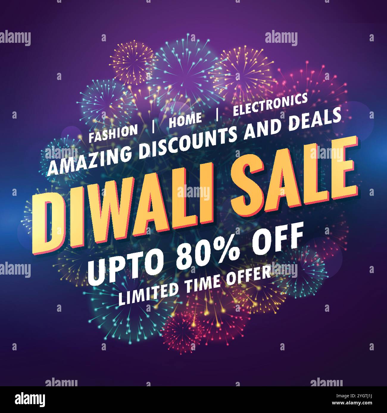 amazing diwali sale banner for your store with fireworks Stock Vector ...