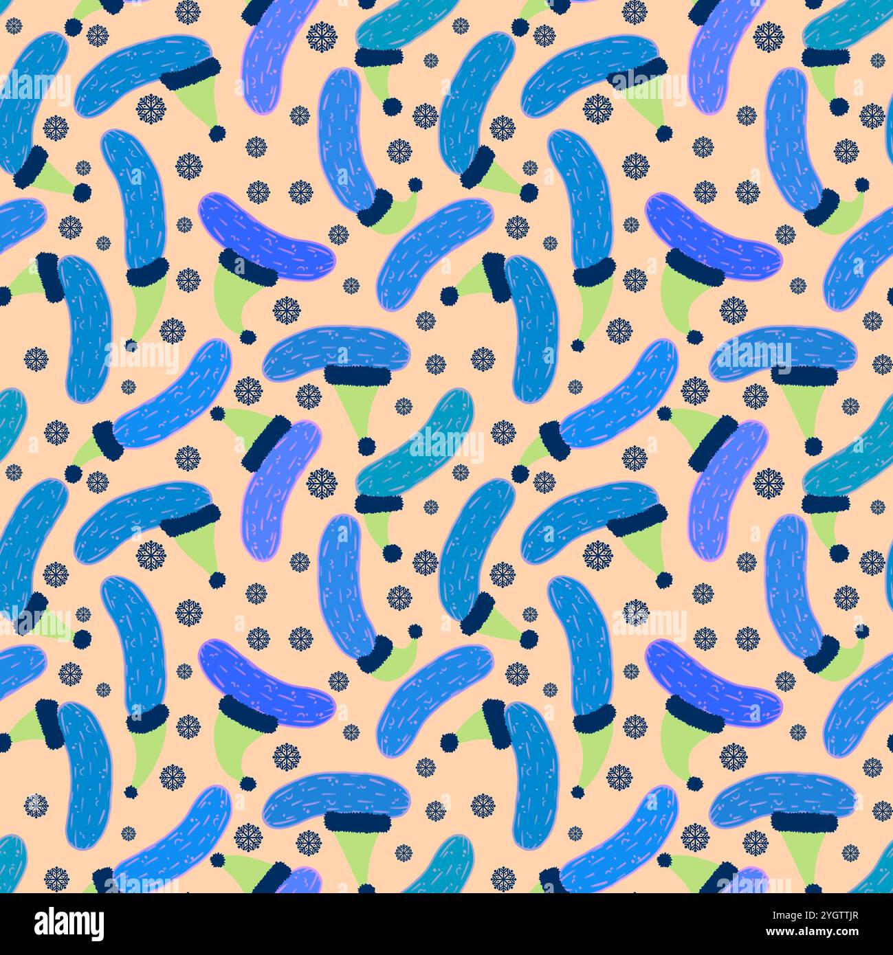 Christmas vegetable seamless cucumber pattern for wrapping paper and ...