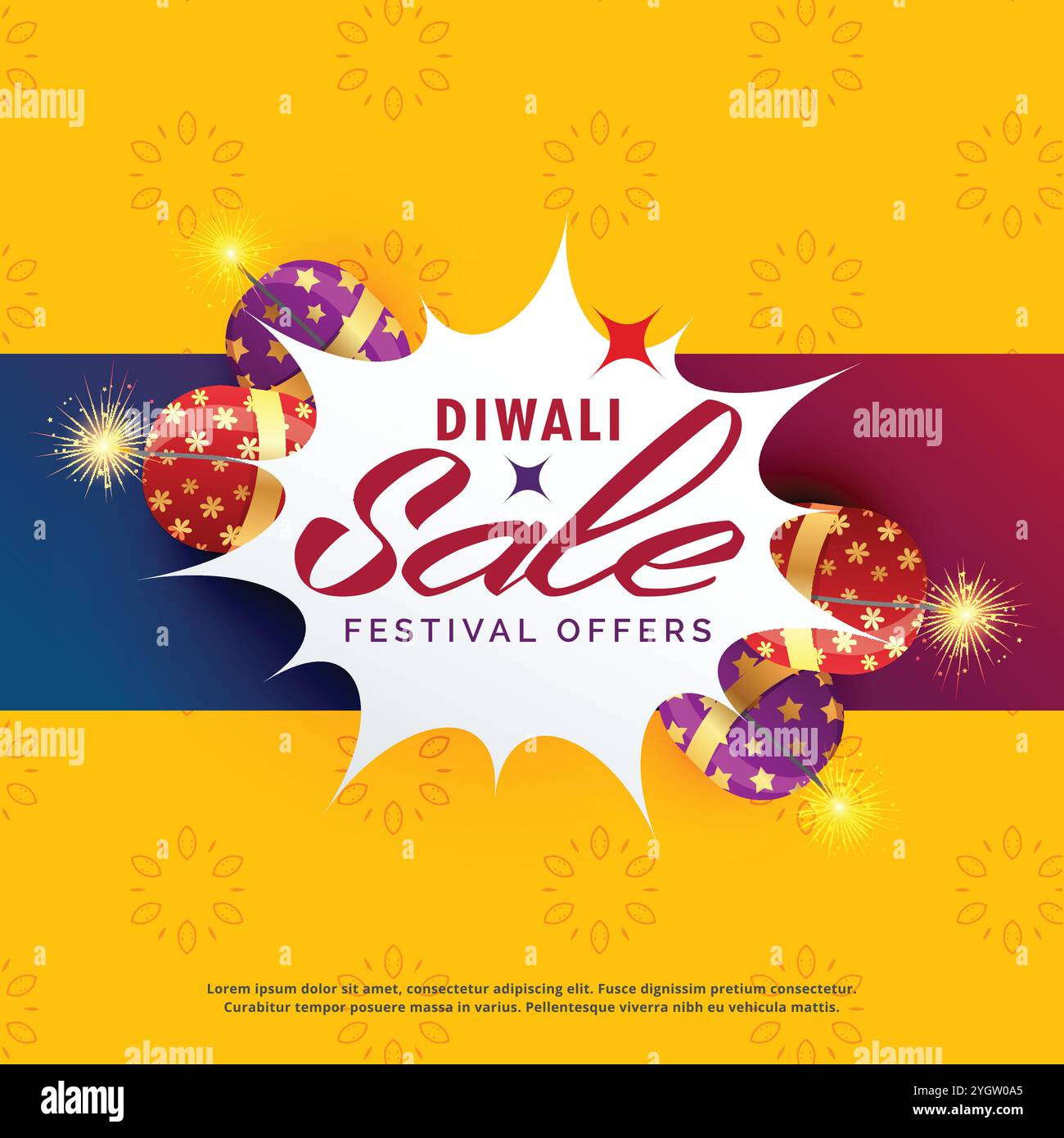 bright diwali sale and discount poster design with crackers Stock ...