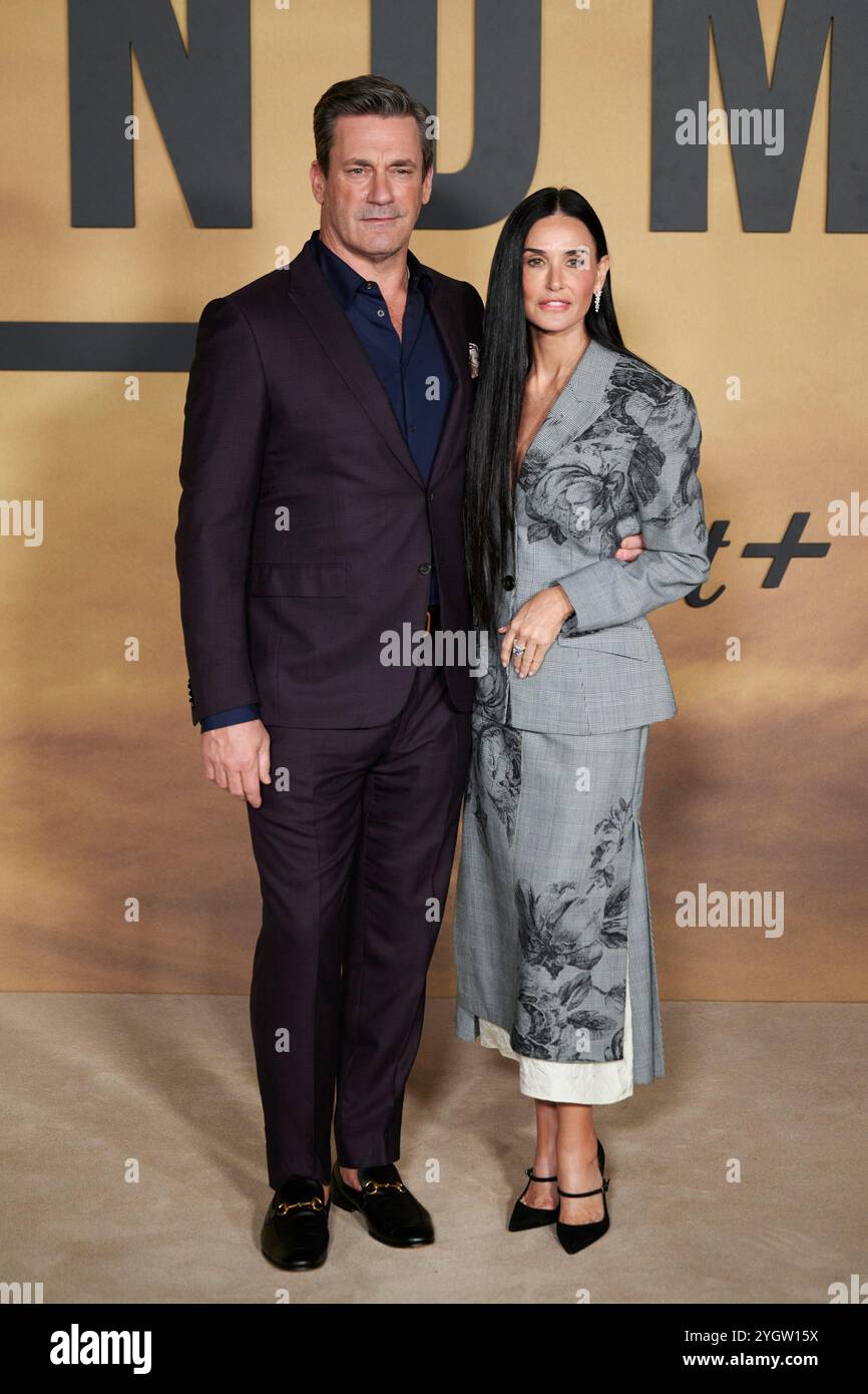 London, UK . 8 November, 2024 . Jon Hamm, Demi Moore pictured at the UK ...
