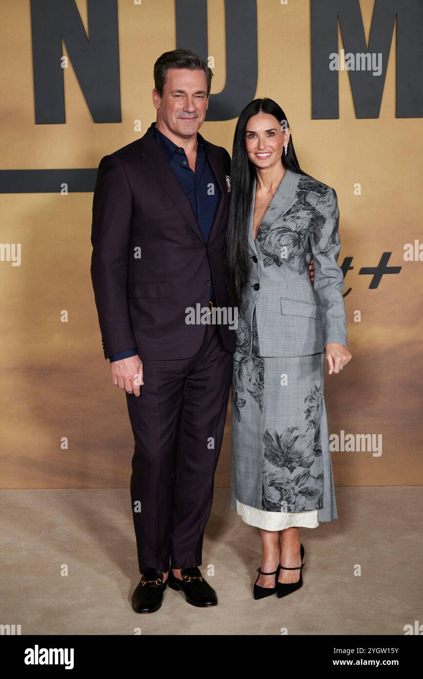 London, UK . 8 November, 2024 . Jon Hamm, Demi Moore pictured at the UK ...