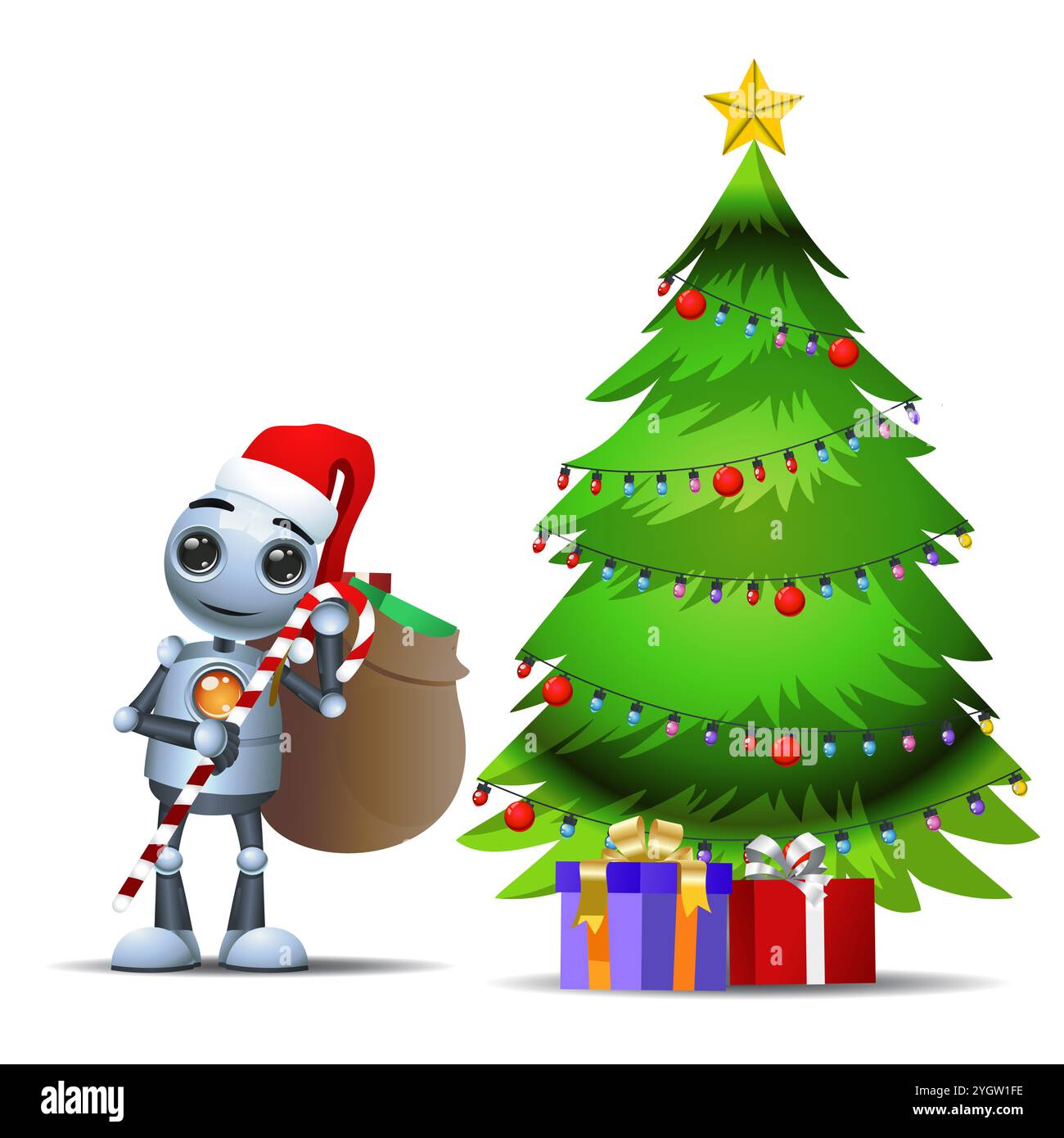 Cartoon character cute robot isolated Cut Out Stock Images & Pictures ...