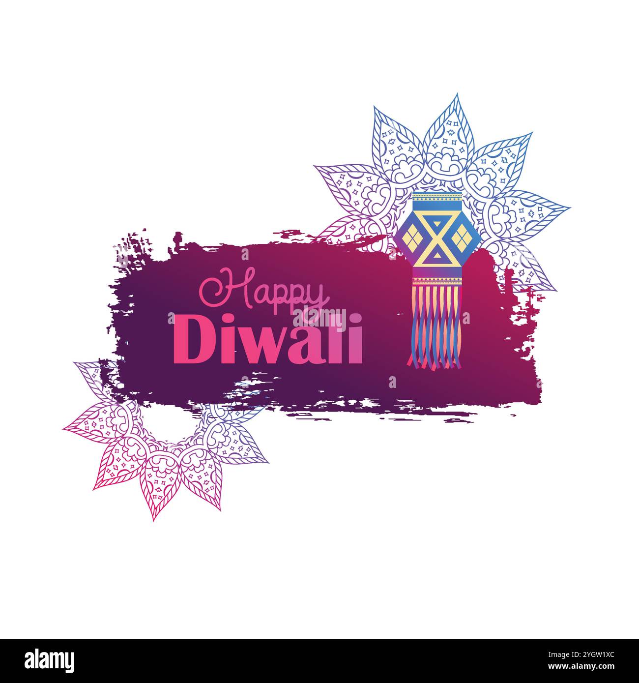 happy diwali background with hanging lamp vector Stock Vector Image ...
