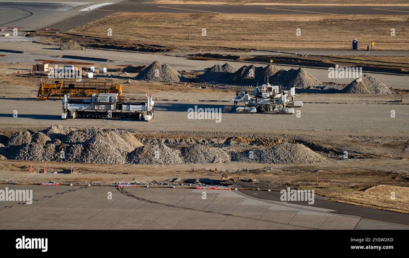 A runway construction site at Travis Air Force Base, California, Nov. 7 ...