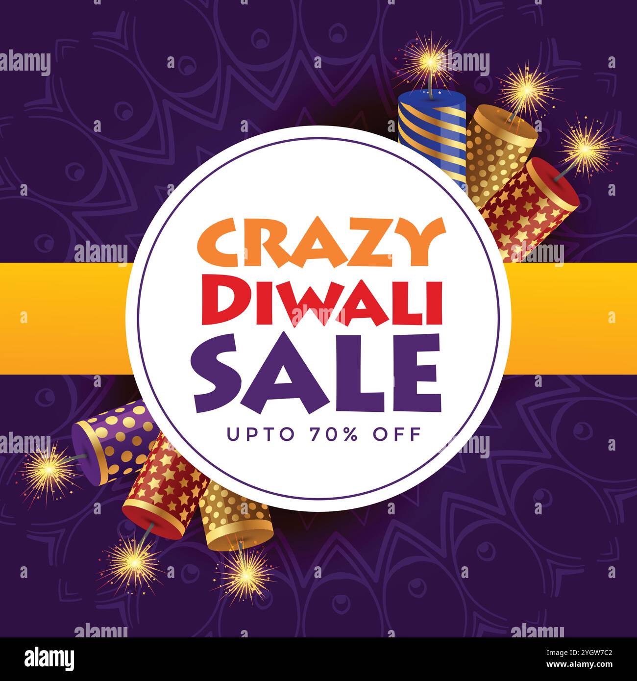 crazy diwali sale poster design with crackers Stock Vector Image & Art ...