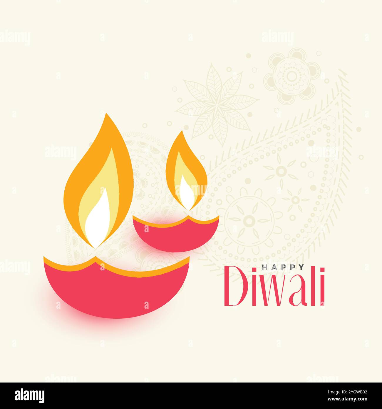 two diwali diya on white background Stock Vector Image & Art - Alamy