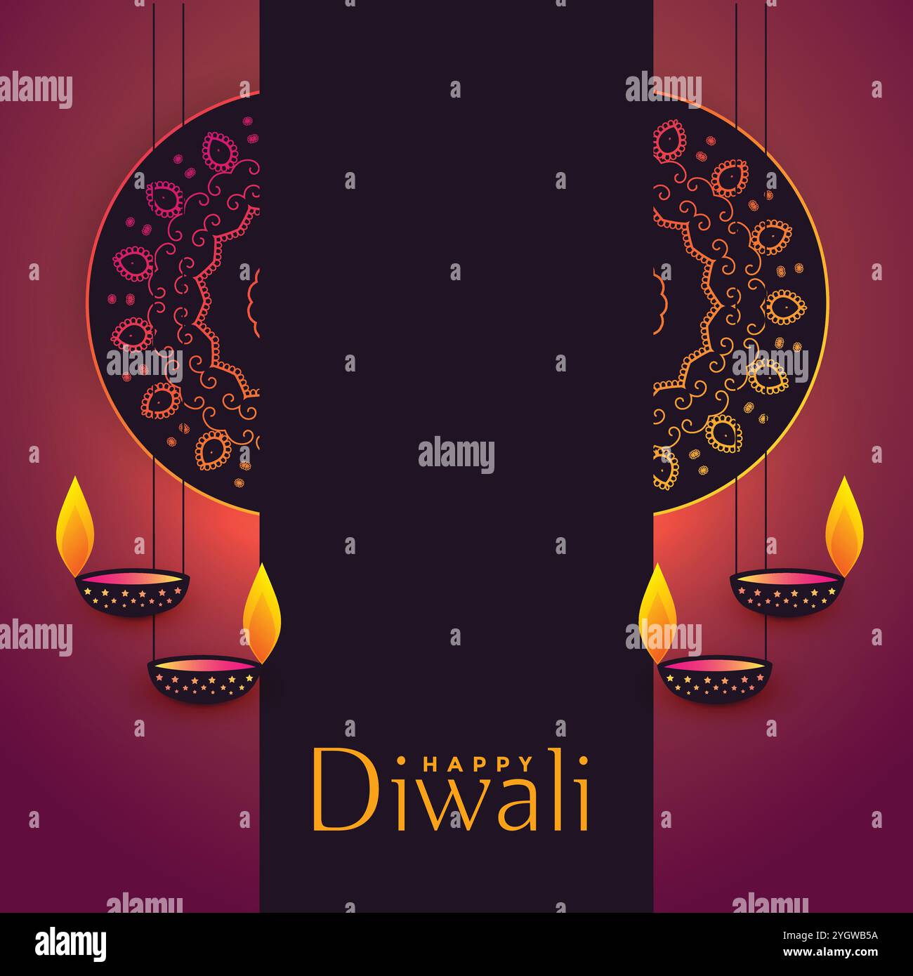 diwali festival greeting background with text space Stock Vector Image ...