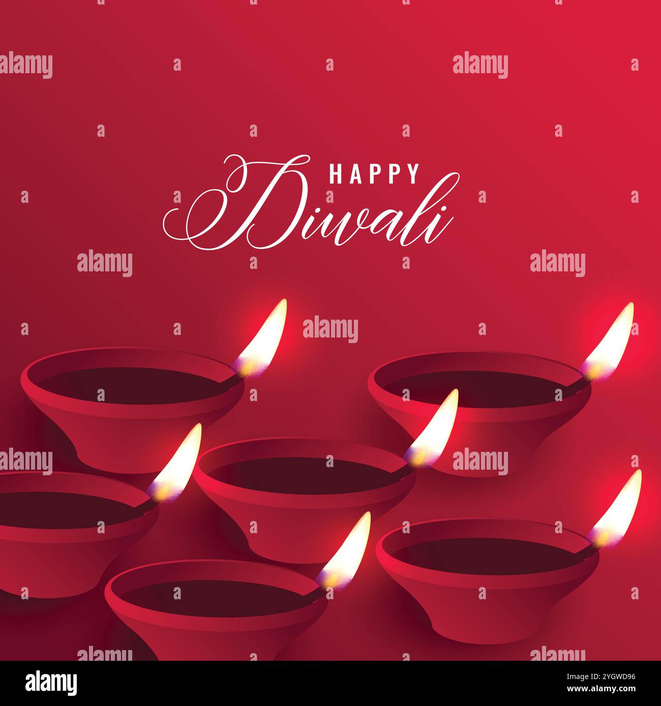 stylish happy diwali red diya background Stock Vector Image & Art - Alamy