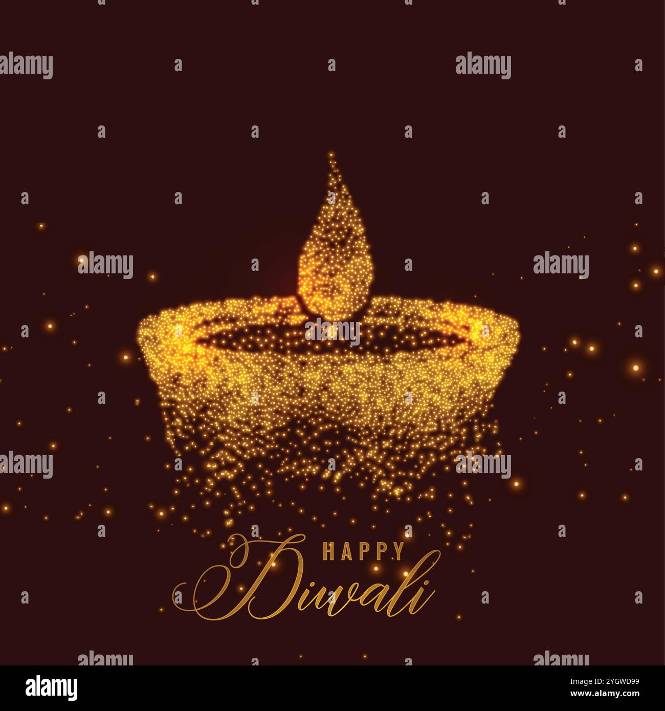 creative diwali diya made with golden particles Stock Vector Image ...