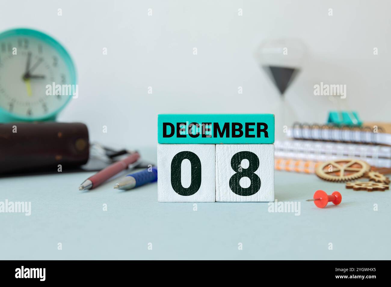December 8 calendar. Part of a set Stock Photo - Alamy