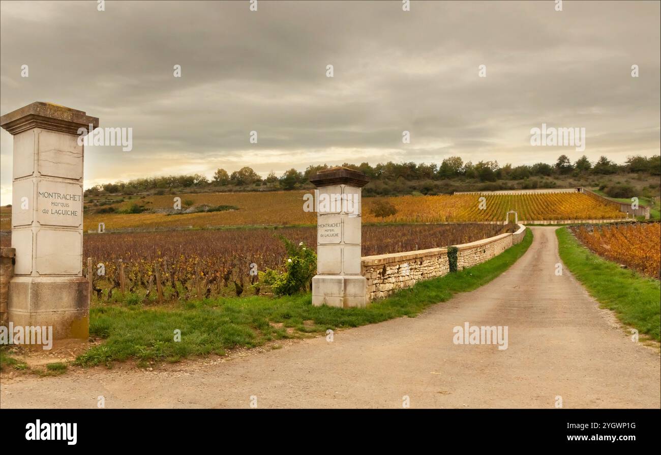 Cote d'Or, Burgundy, France - October 27th 2024 -Gateway to the small ...