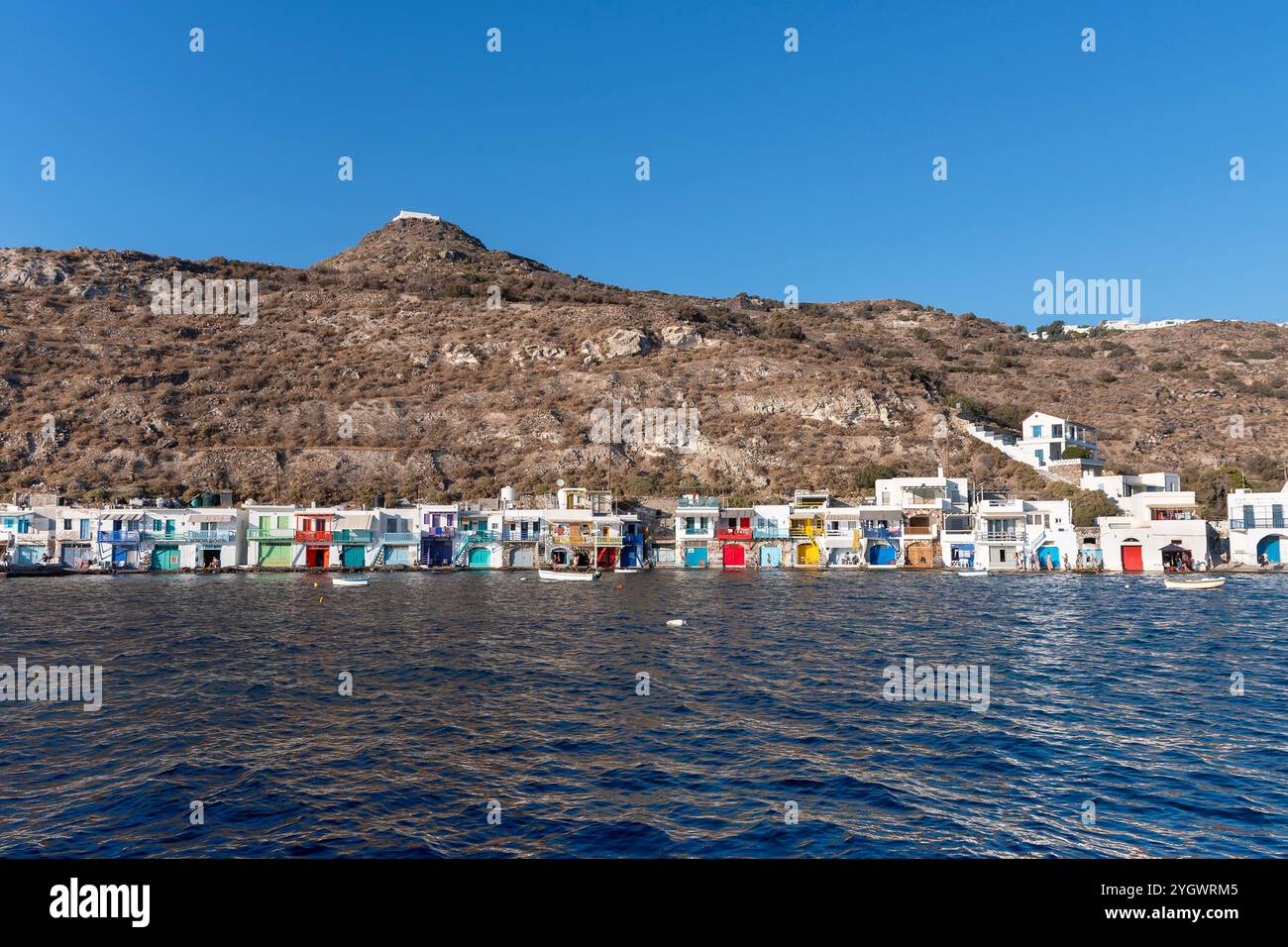 Colorful houses of the fishing village of Klima, Milos. Greece Stock ...