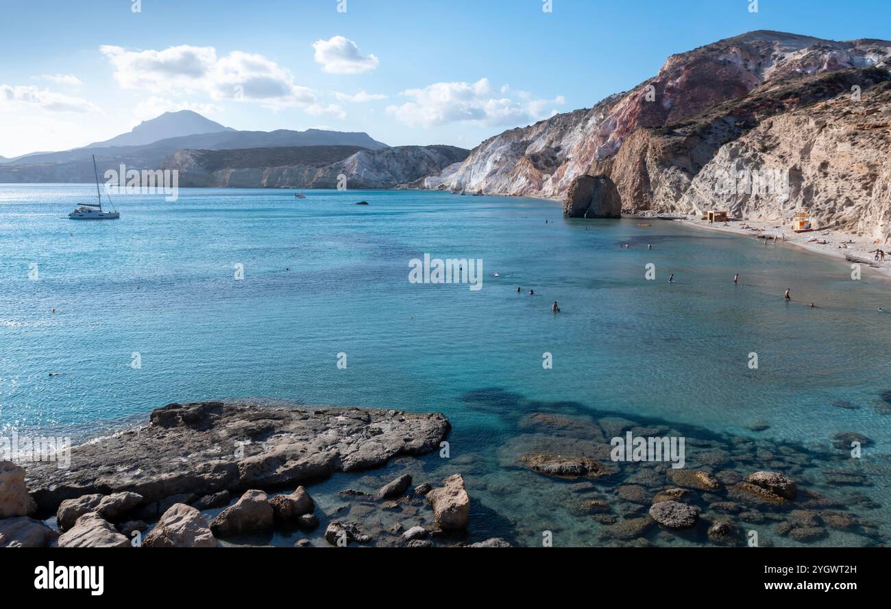 Firiplaka beach in Milos, - Cyclades Islands. Greece Stock Photo - Alamy