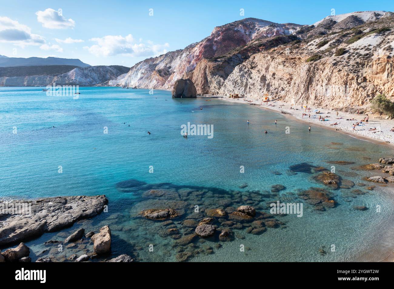 Firiplaka beach in Milos, - Cyclades Islands. Greece Stock Photo - Alamy