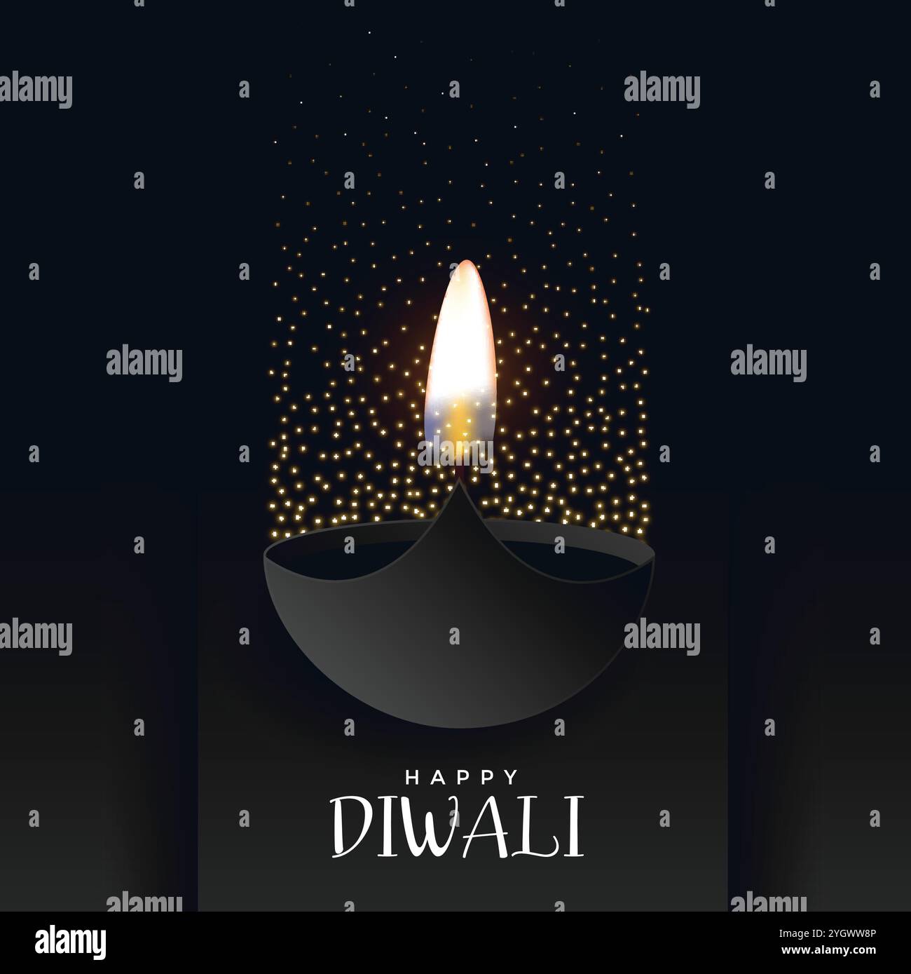 happy diwali dark background with sparkles Stock Vector Image & Art - Alamy