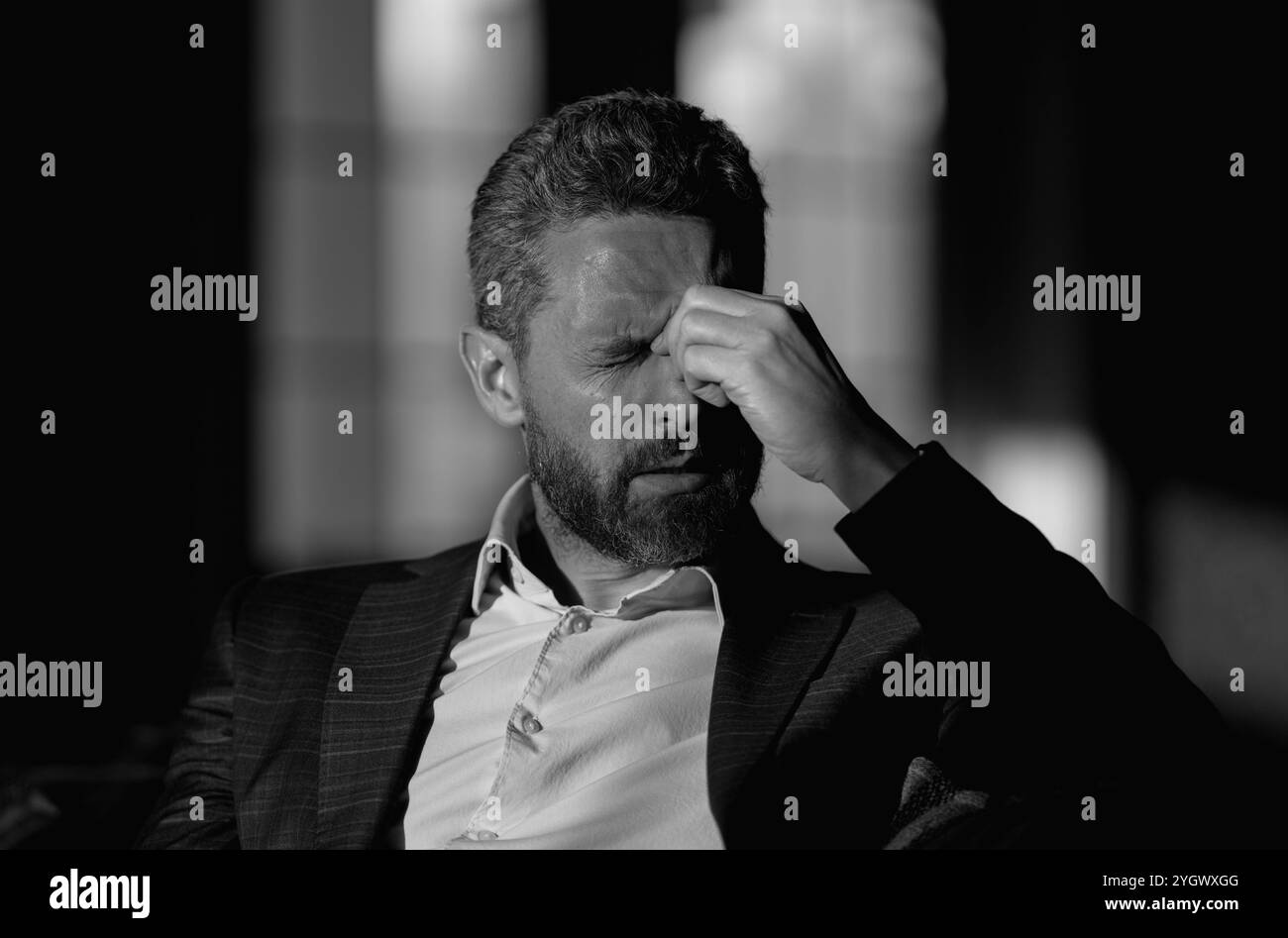 Bored business man in office Black and White Stock Photos & Images - Alamy