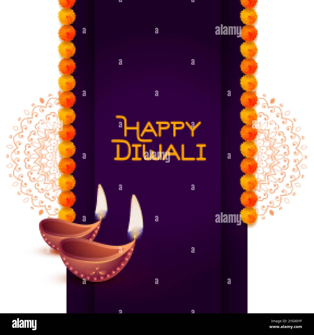 stylish happy diwali diya greeting design background Stock Vector Image ...