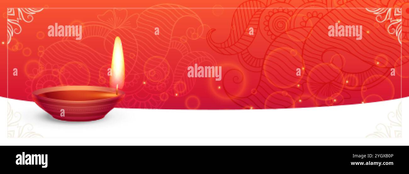 traditional diwali festival banner with text space Stock Vector Image ...