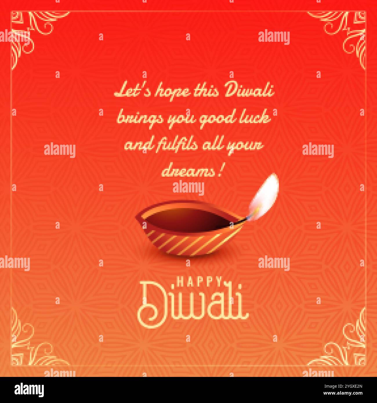 happy diwali greeting card wishes background design Stock Vector Image ...