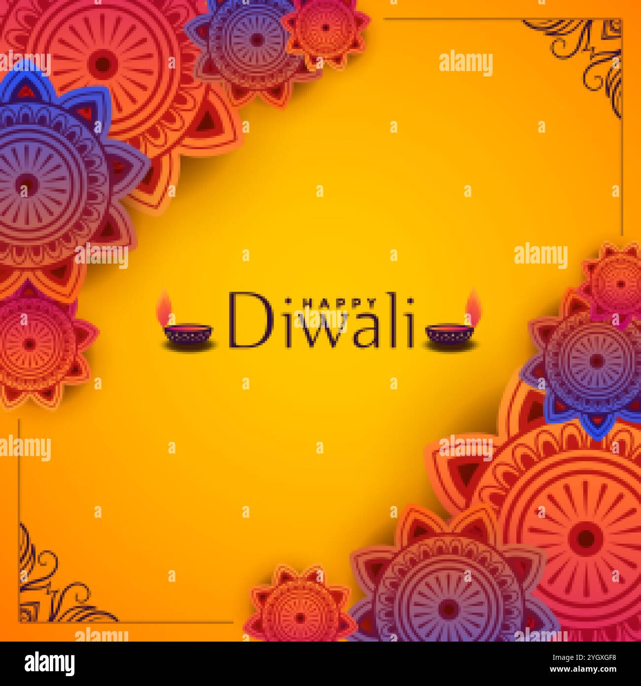 beautiful indian pattern style happy diwali background Stock Vector ...