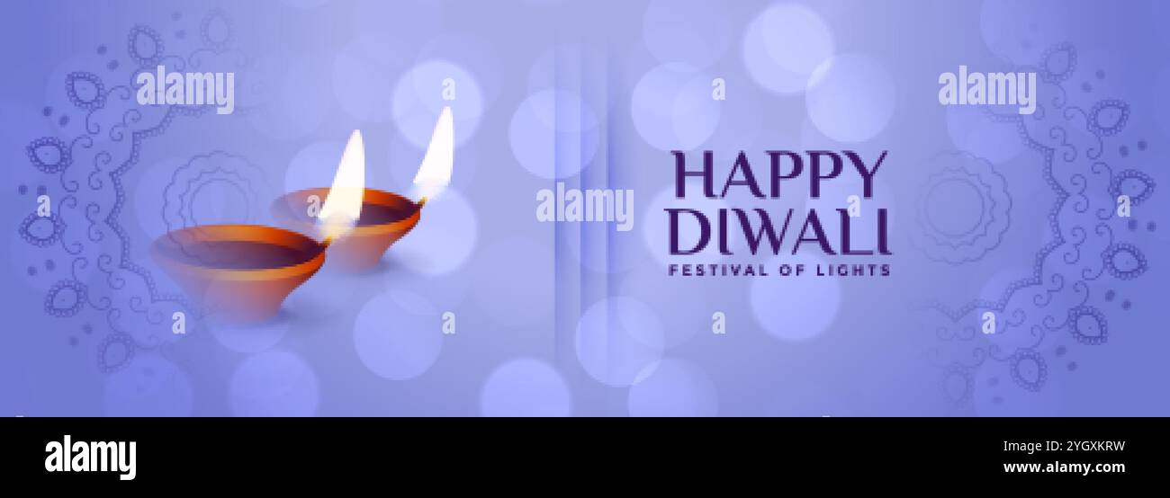 beautiful happy diwali subtle banner in blue color Stock Vector Image ...