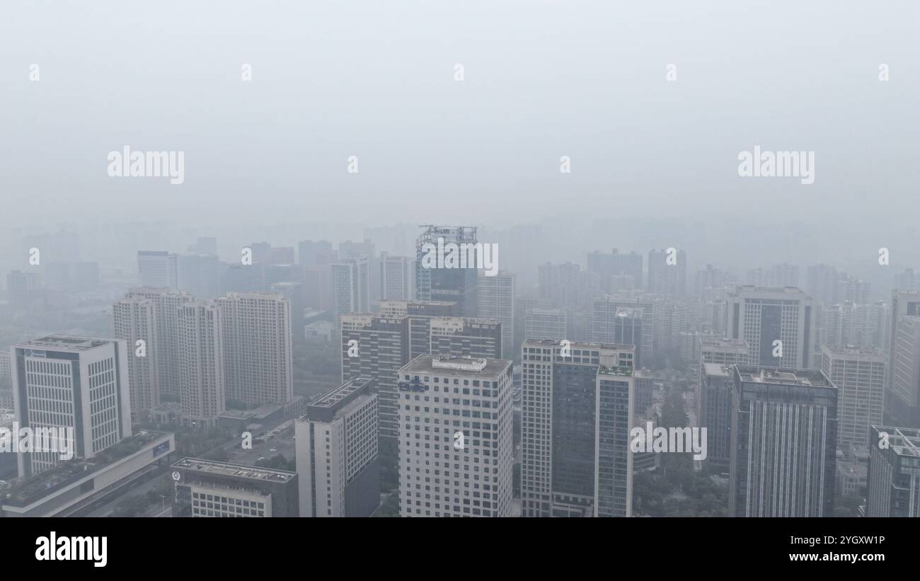 XI'AN, CHINA - NOVEMBER 9, 2024 - A high-tech zone shrouded in thick ...