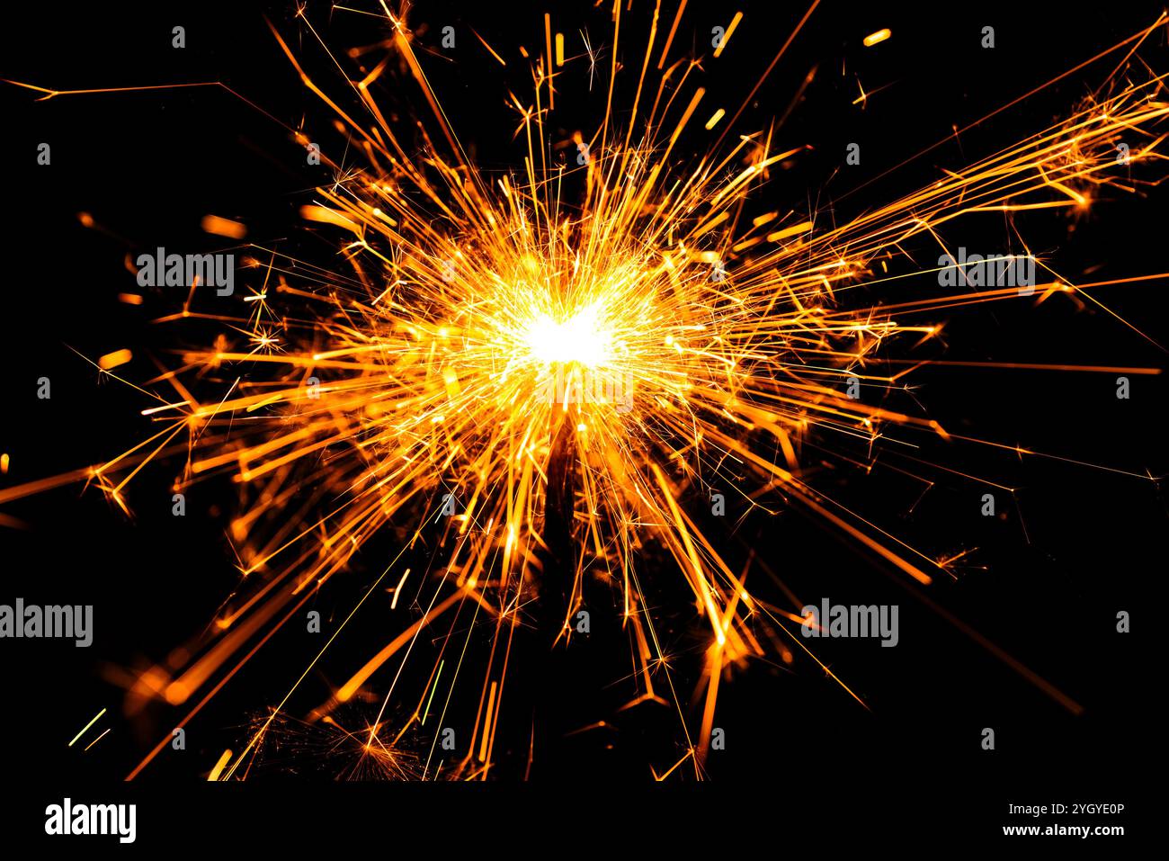 Sparkler spark. Firework spark or bengal light sparkler. New Year ...