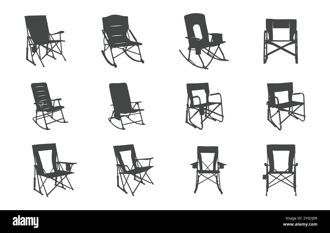 Rocker camping chair svg, Rocker camping chair silhouette, Camping ...