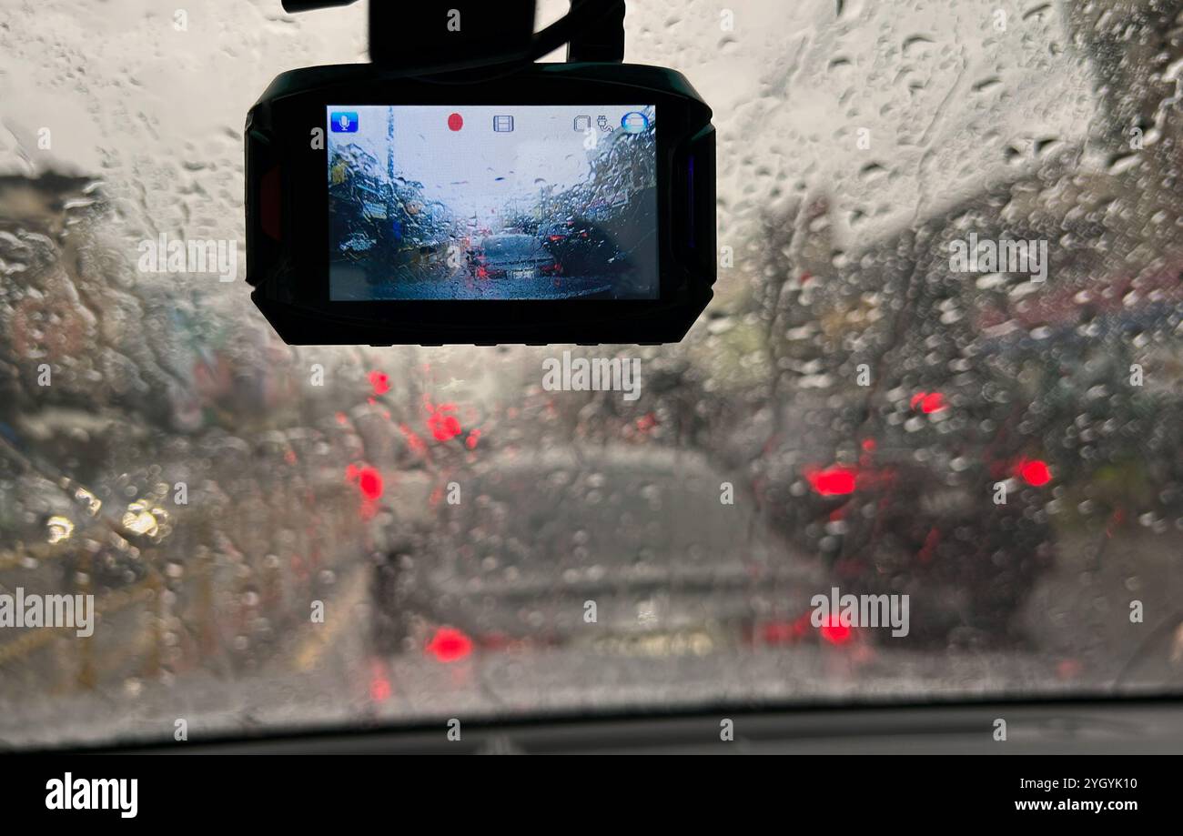 Car windshield raindrops on blurred hi-res stock photography and images ...