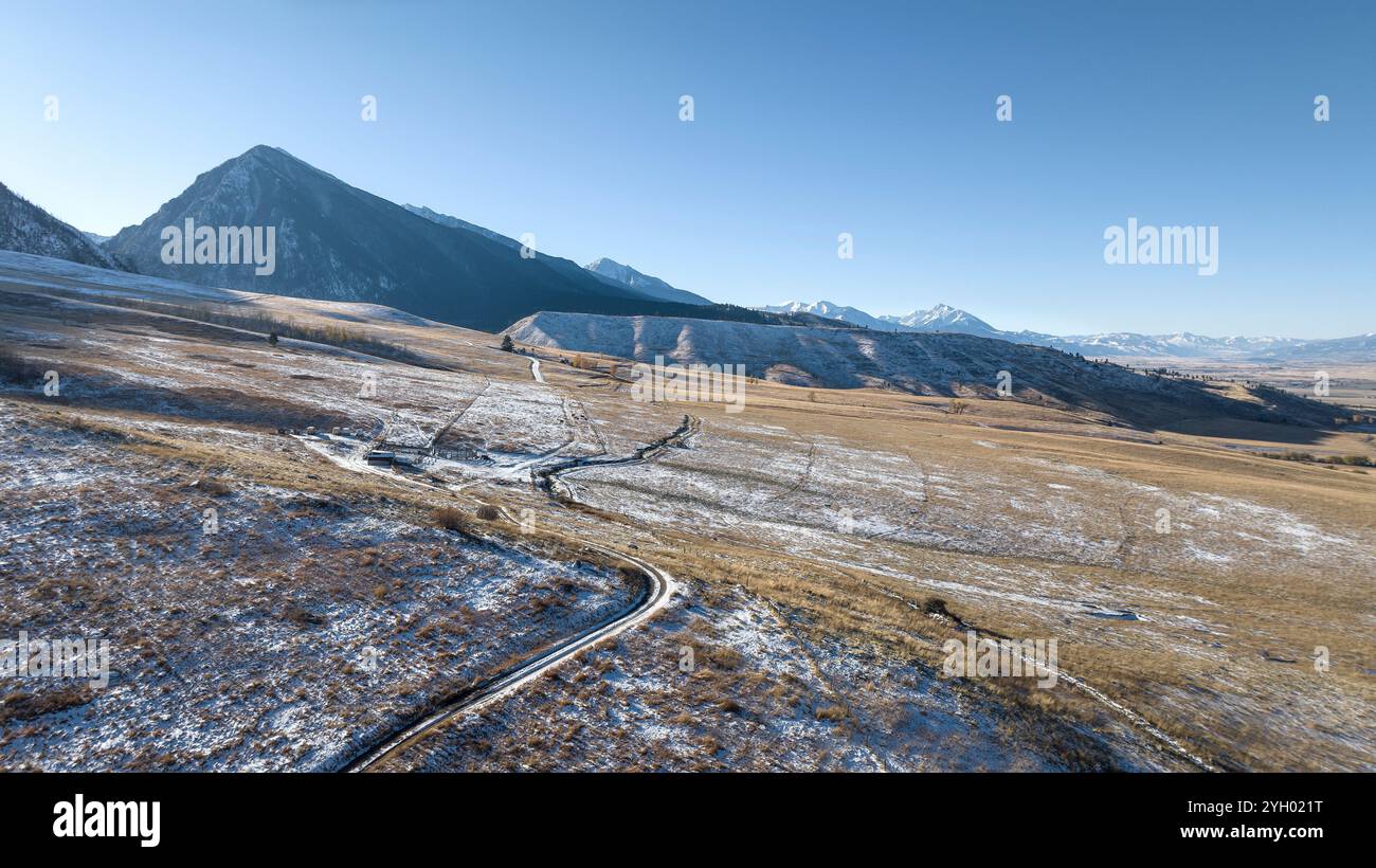 Aerial view of Emigrant Peak in Montana's Paradise Valley Stock Photo ...