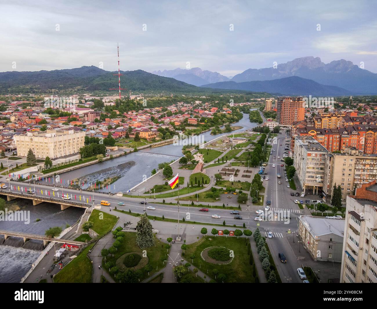 The view of Vladikavkaz, the capital city of North Ossetia - Alania ...