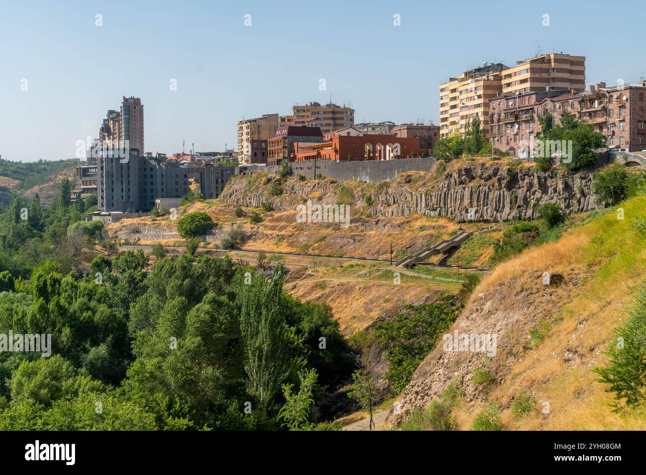 The landscape of Yerevan, the capital of Armenia, with the beautiful ...