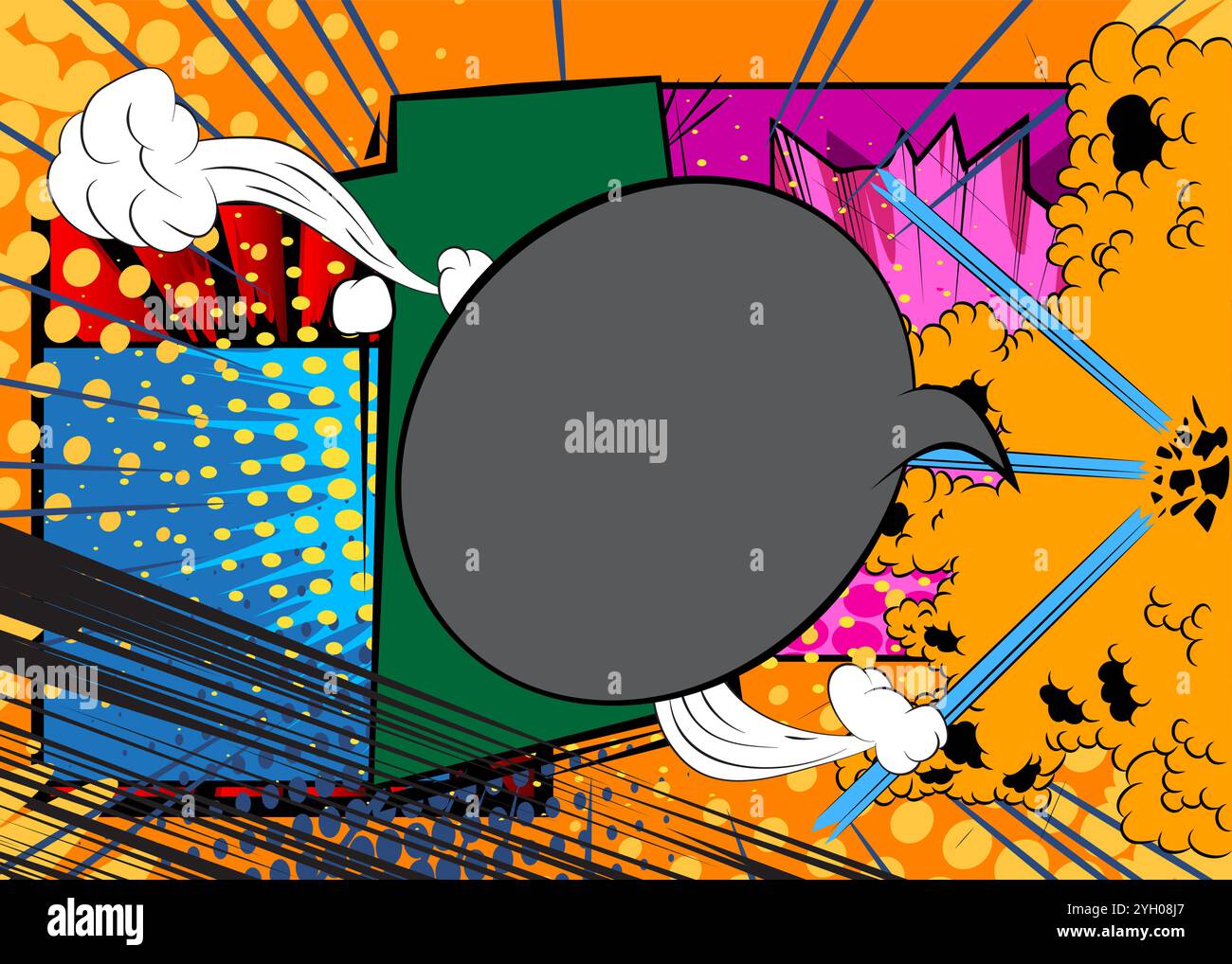 Cartoon Background, comic book backdrop. Retro vector comics pop art ...