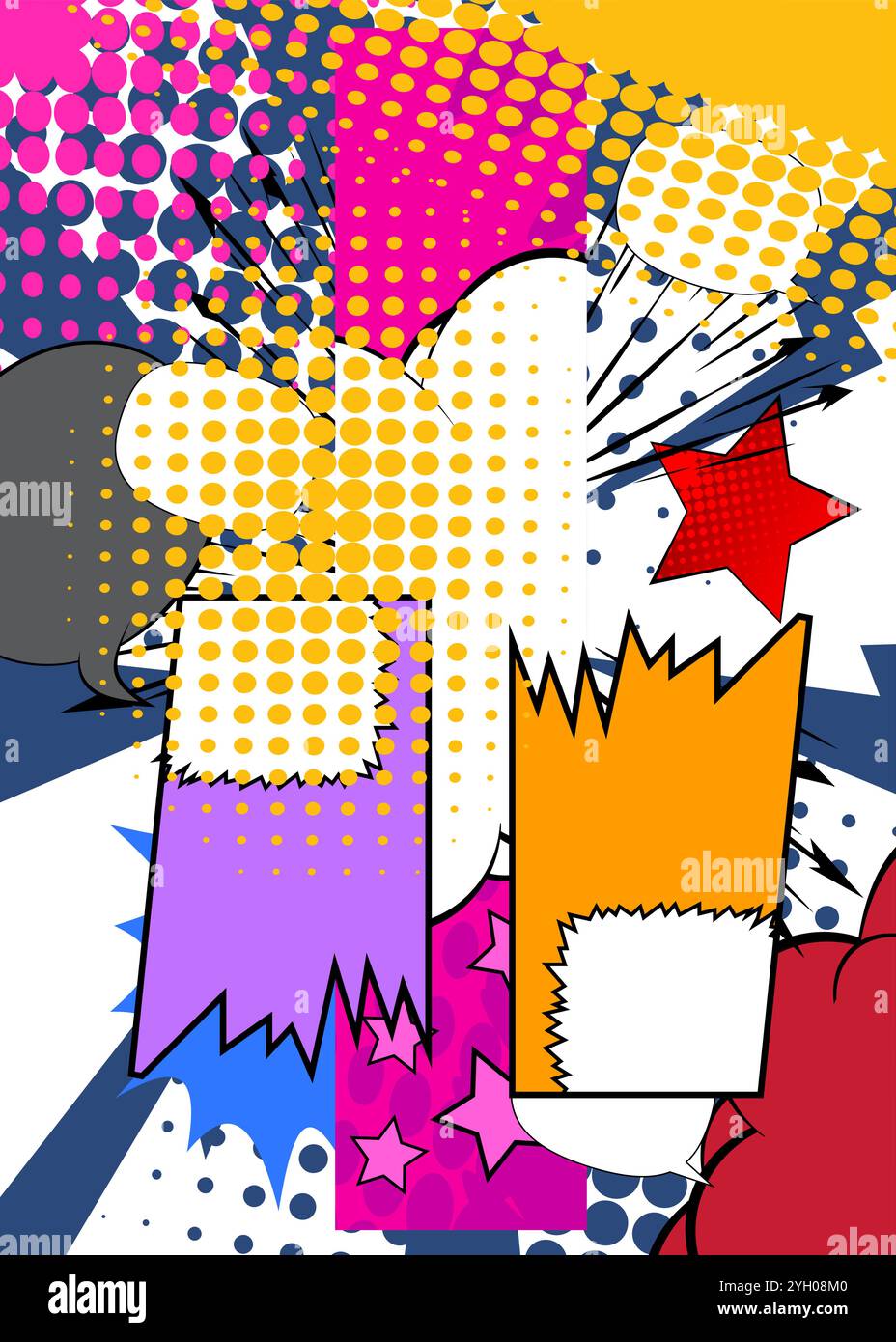 Cartoon Background, comic book backdrop. Retro vector comics pop art ...