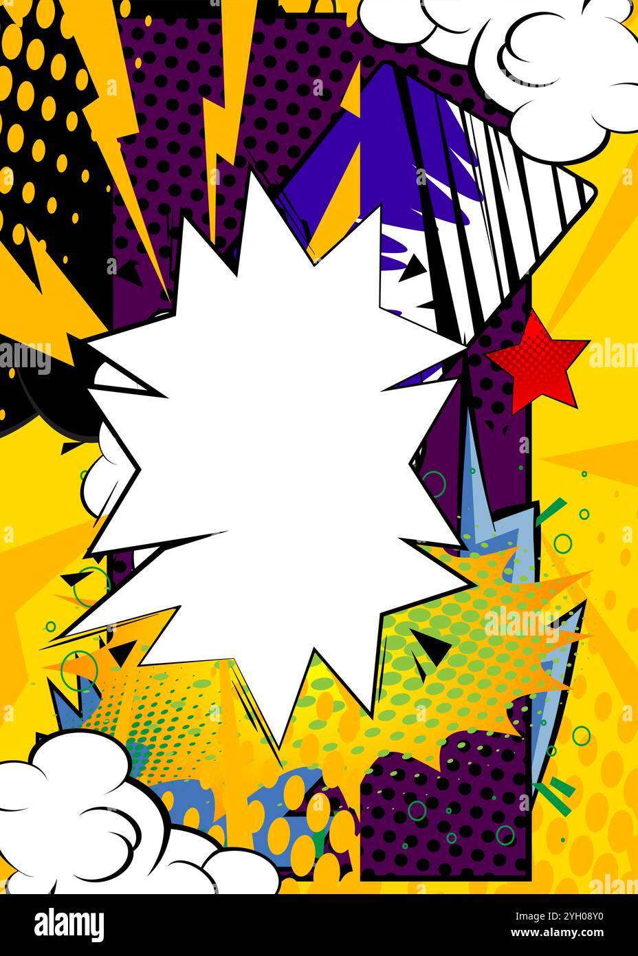 Cartoon Background, comic book backdrop. Retro vector comics pop art ...