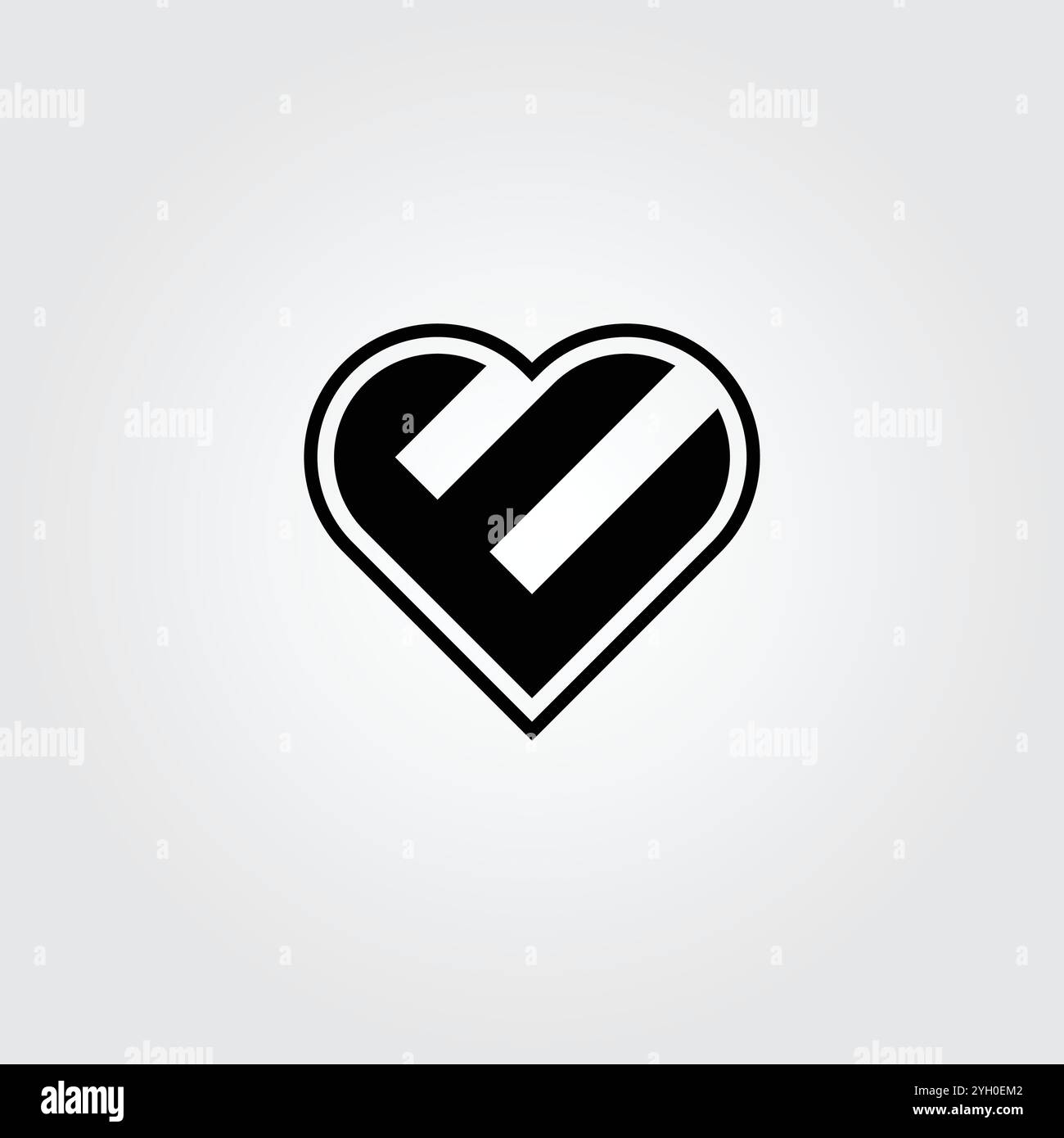 Letter e heart logo hi-res stock photography and images - Alamy