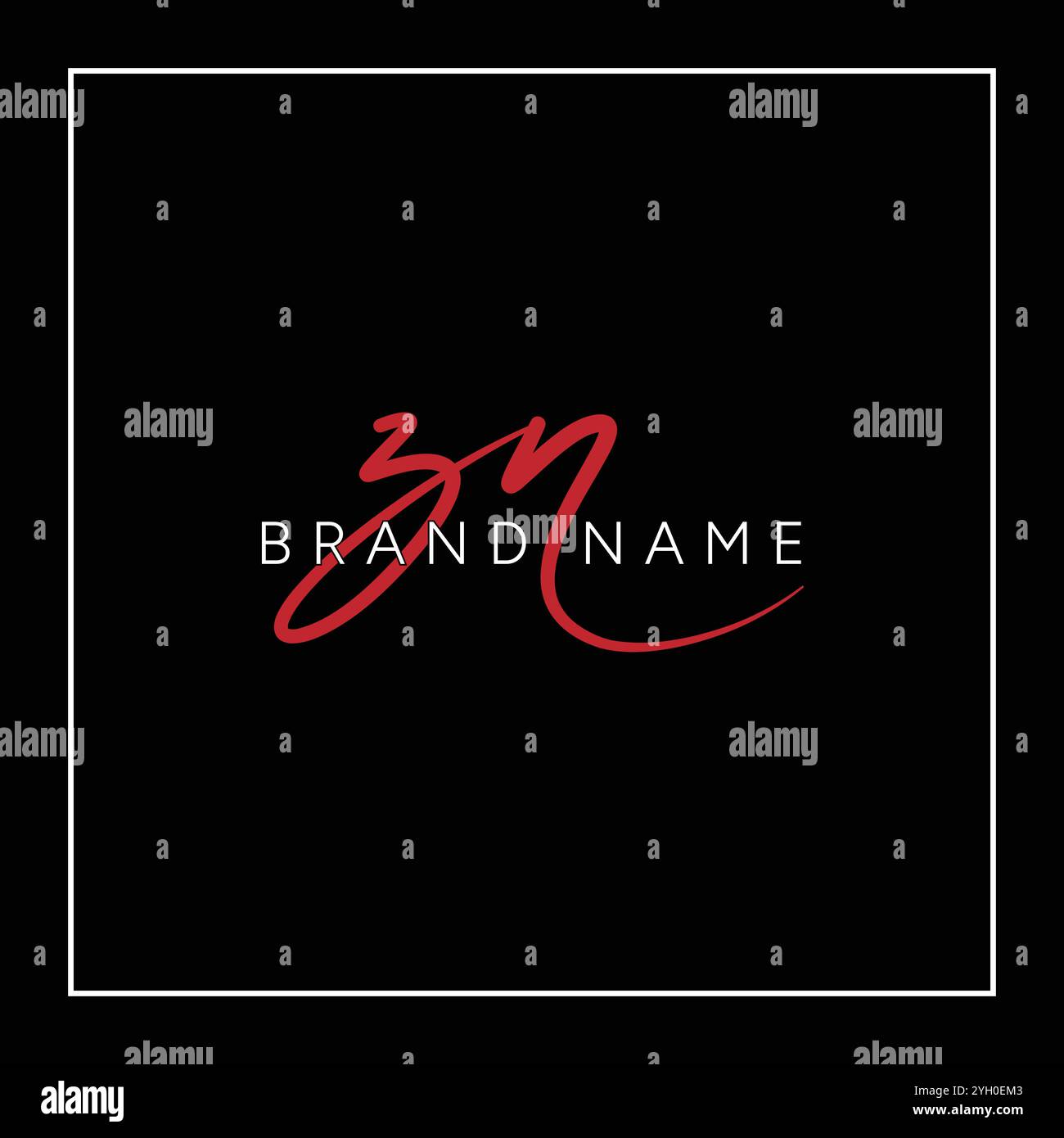 Initial Signature Logo for Letter ZN - Vector Logo Template in Handwritten Signature Style Stock ...