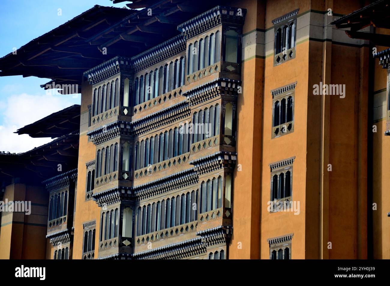 Outer view of the Hotel Taj Tashi, located in Norzin, Thimphu, Bhutan ...